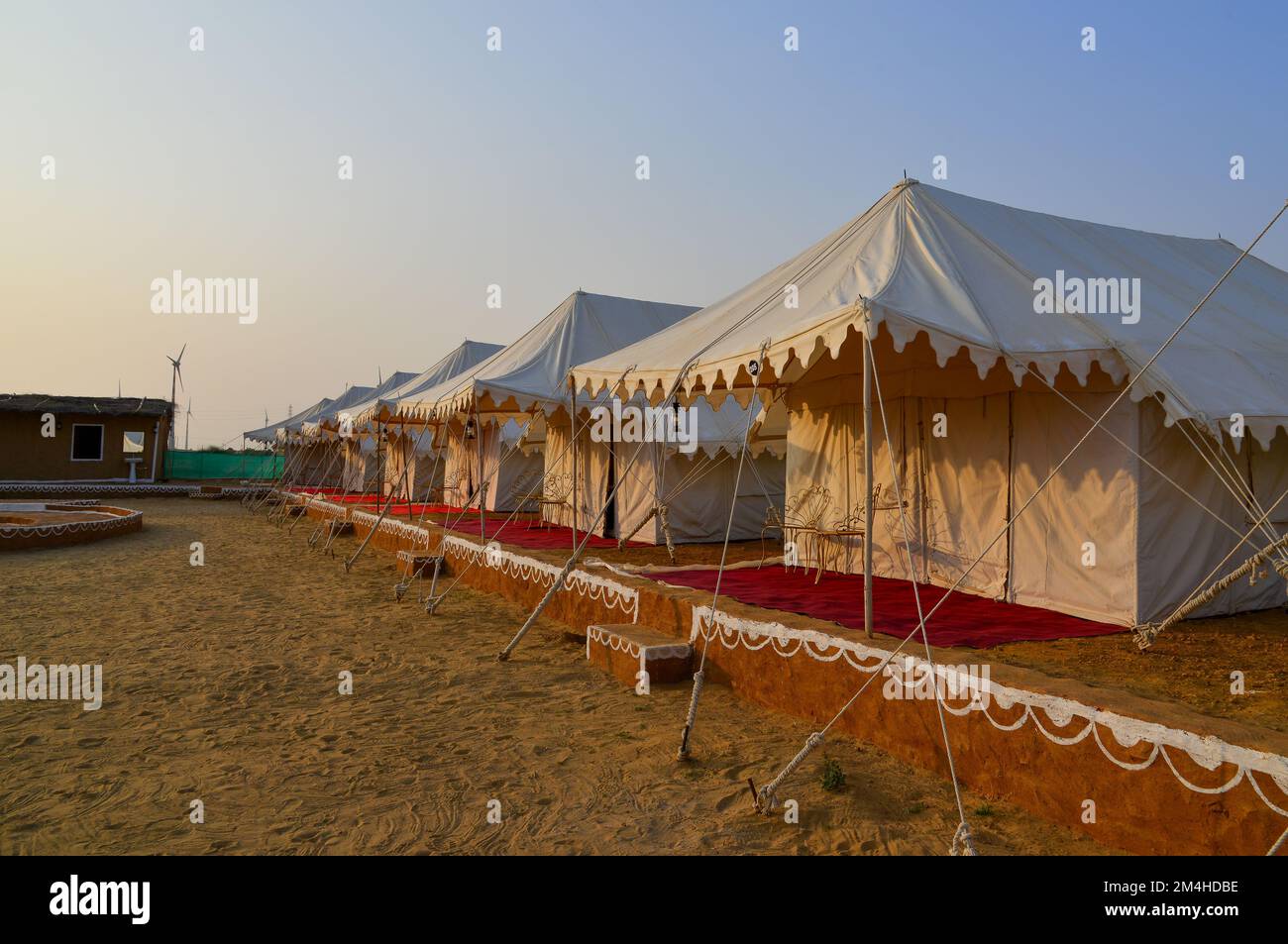 Beautiful tent camp in the Thar Desert in Rajasthan, India Stock Photo ...