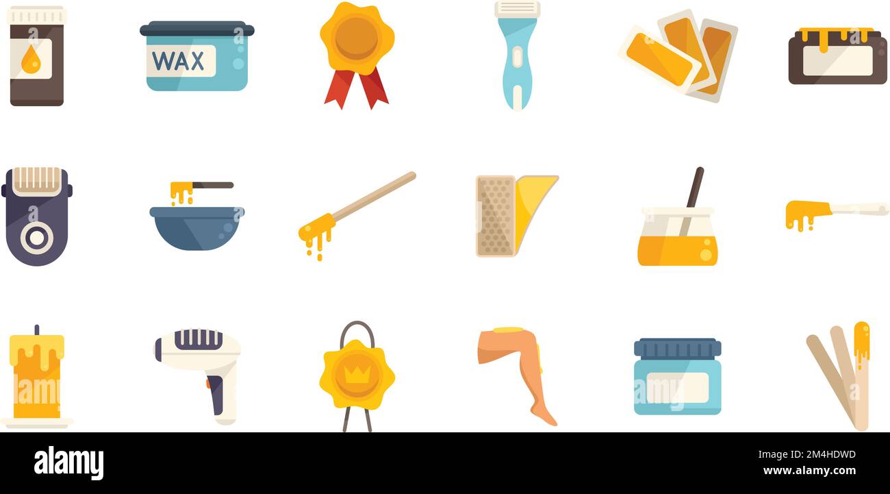 Wax icons set flat vector. Seal stamp. Approval label isolated Stock ...