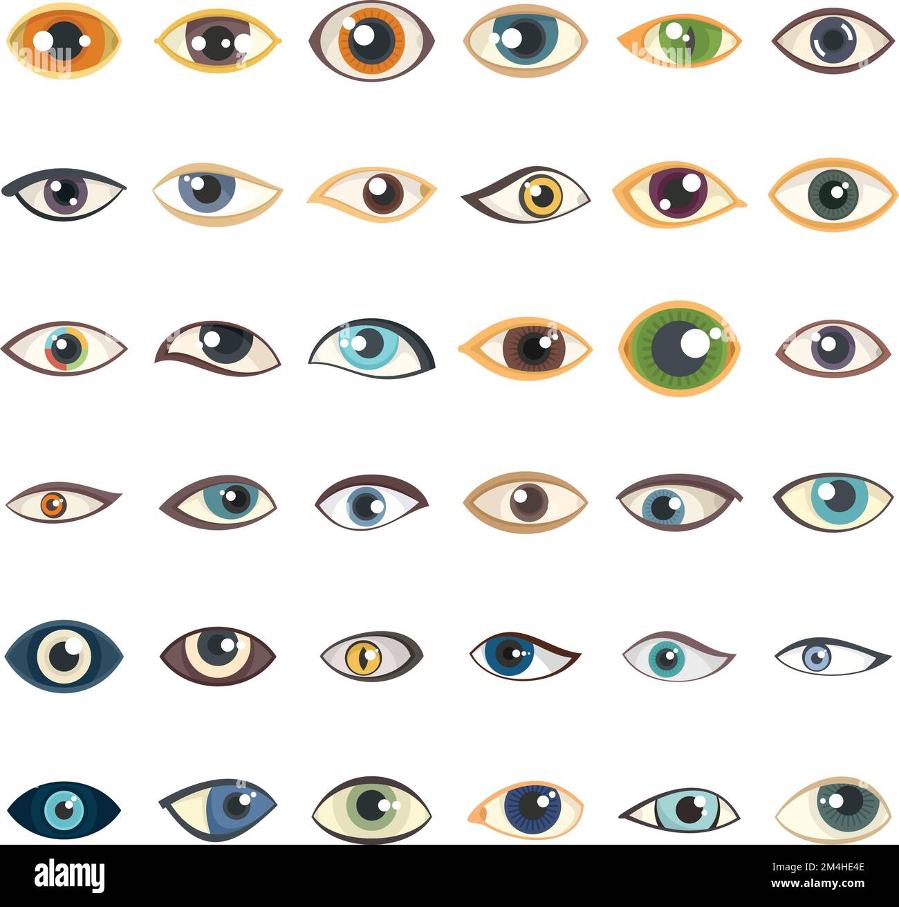 Eyes icons set flat vector. Face organ. People eyes anatomy isolated ...