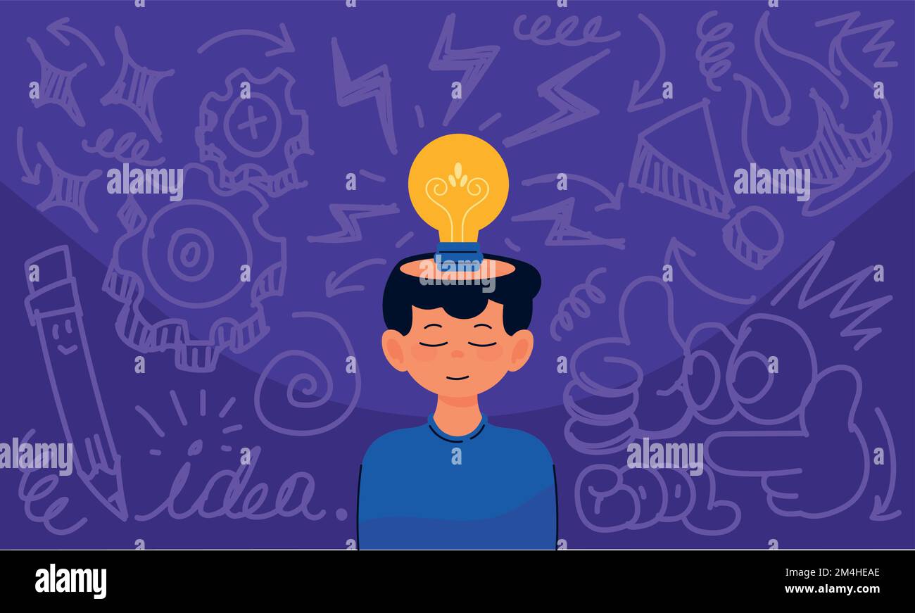 man thinking a idea Stock Vector Image & Art - Alamy