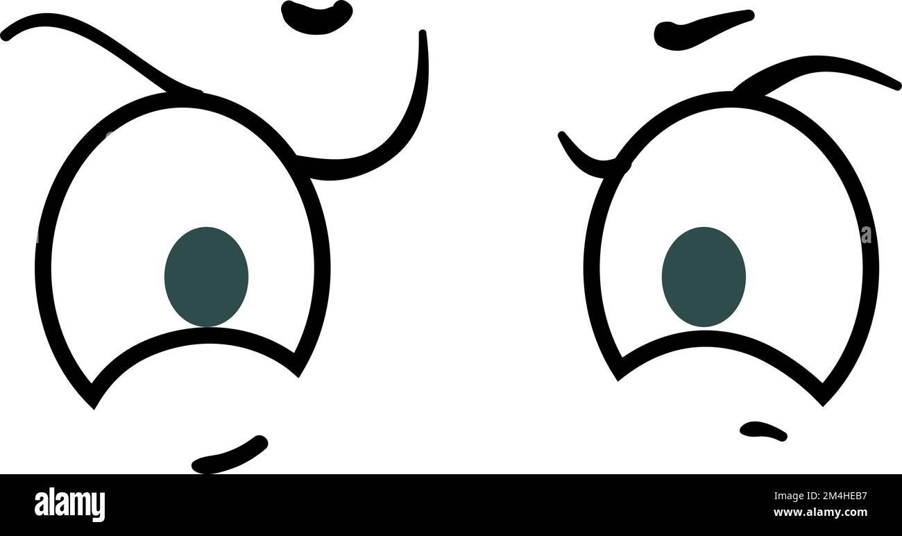 Unhappy eyes. Comic angry expression. Annoyed emotion Stock Vector ...