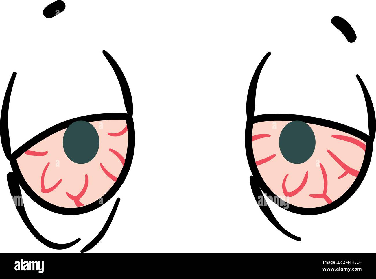 Tired Red Eyes Cartoon