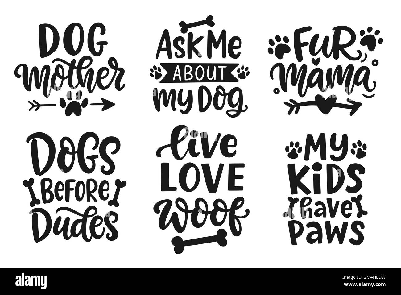 Love Dog lettering set Stock Vector Image & Art - Alamy