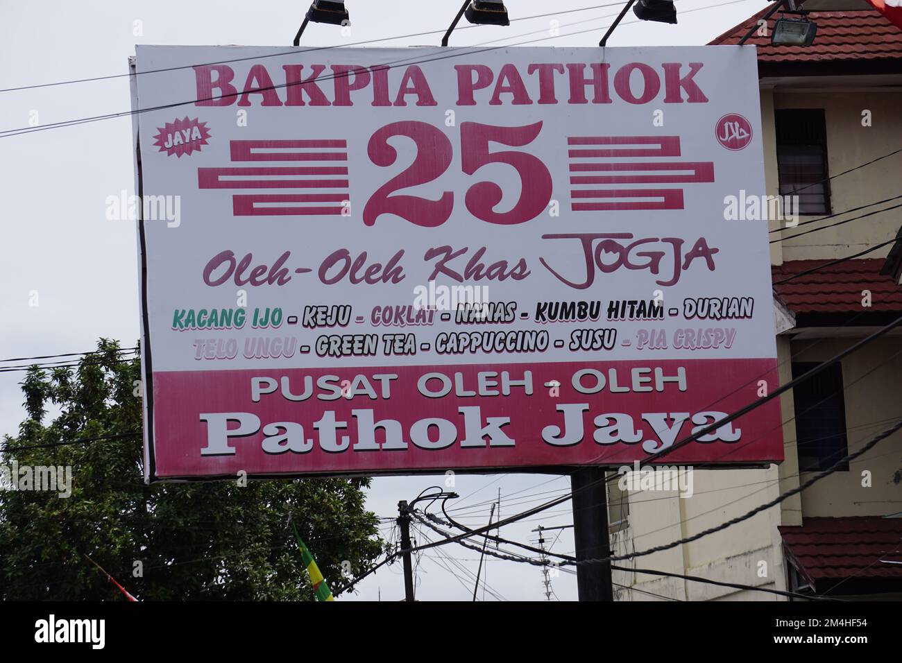 Bakpia pathok 25 nameboard. Bakpia pathok 25 is one of the famous shop ...