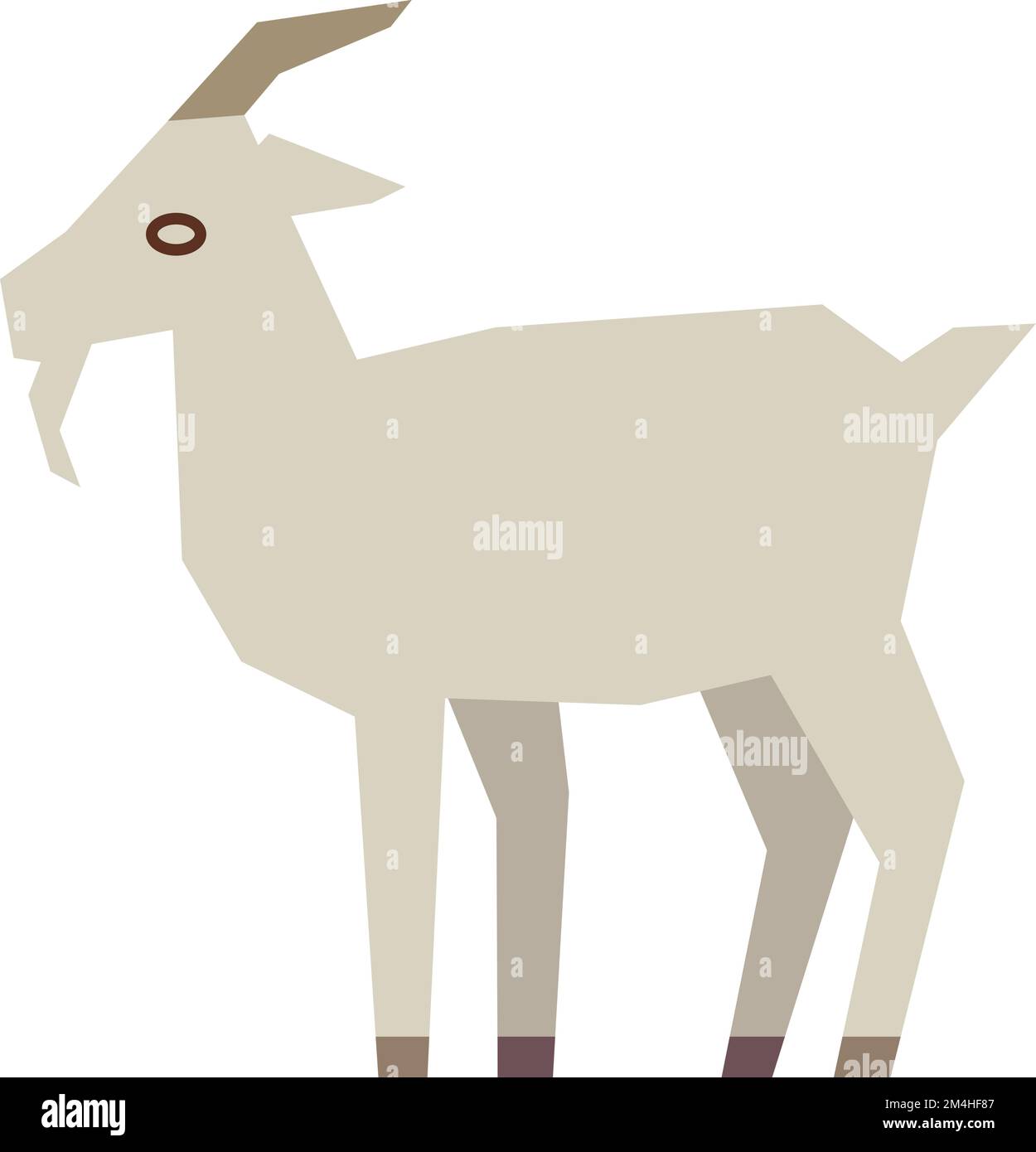 White goat icon. Polygonal long horn animal Stock Vector Image & Art ...
