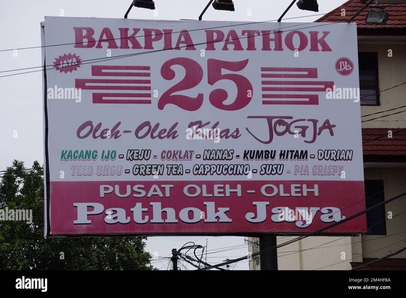 Bakpia pathok 25 nameboard. Bakpia pathok 25 is one of the famous shop ...