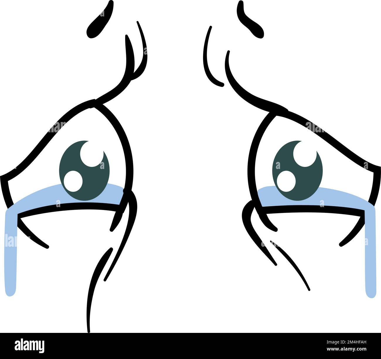 Crying eyes full of tears. Comic emotion expression Stock Vector Image ...