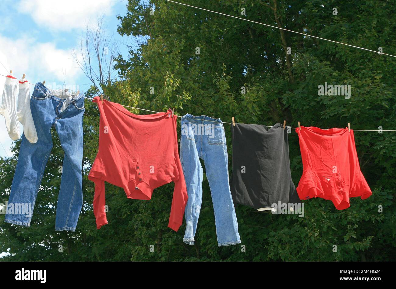 Drying clothes on the lawn hi-res stock photography and images - Alamy