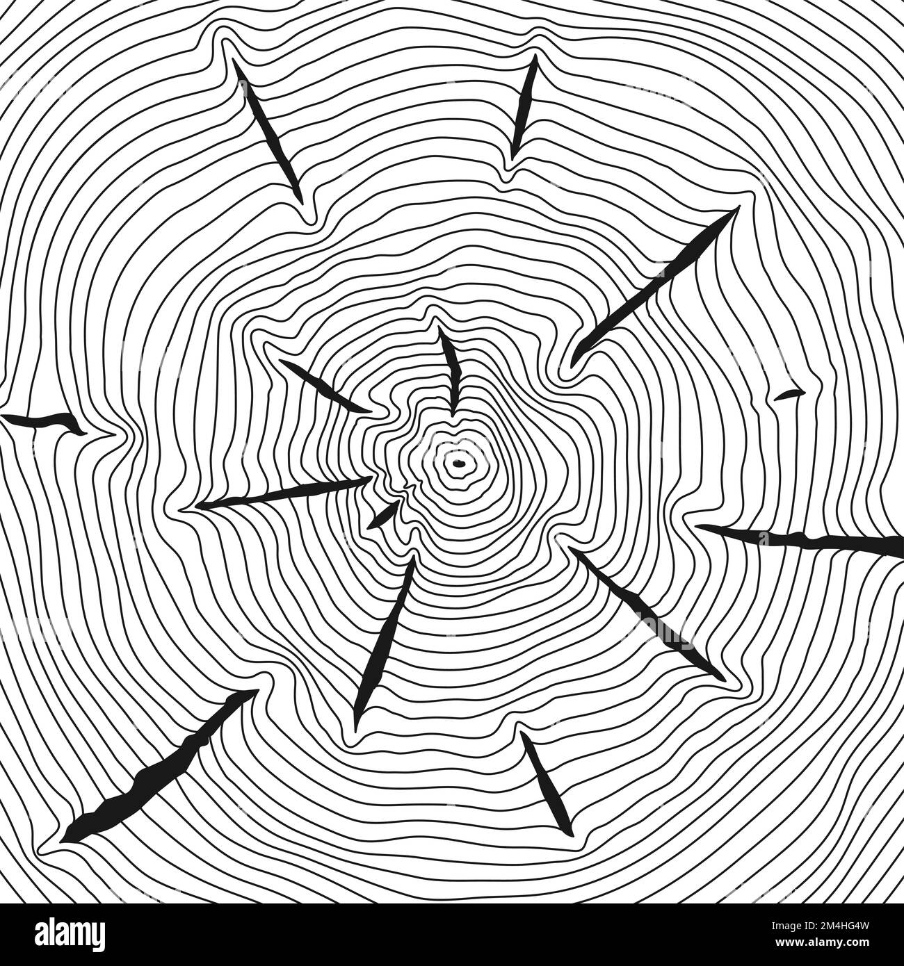 Wood rings pattern. Concentric tree linear texture Stock Vector Image ...