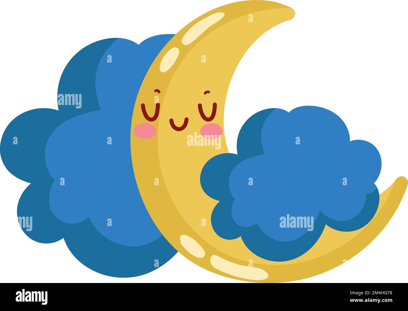 Cute cloud moon kawaii Cut Out Stock Images & Pictures - Alamy