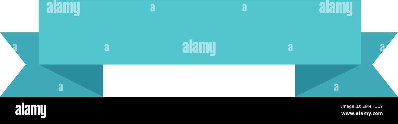 Decorative ribbon flag. Blue empty banner template Stock Vector Image ...