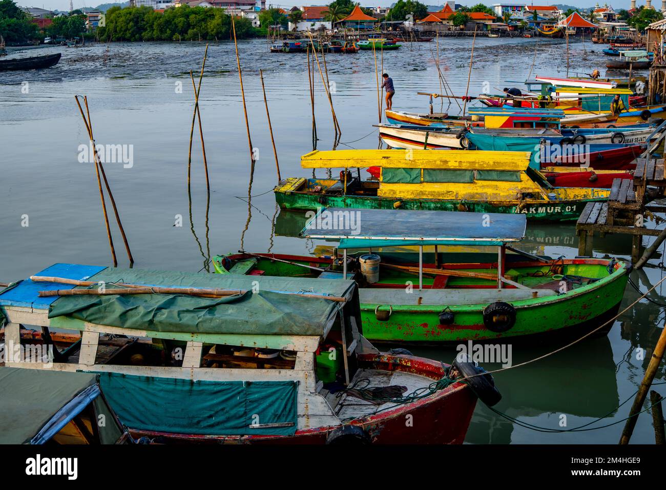 December 10, 2022. Morning at the Kroman Traditional Dock, Gresik, East ...