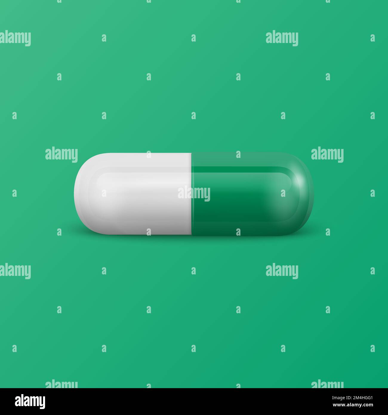Vector 3d Realistic Green Pharmaceutical Medical Pill, Capsule, Tablet ...