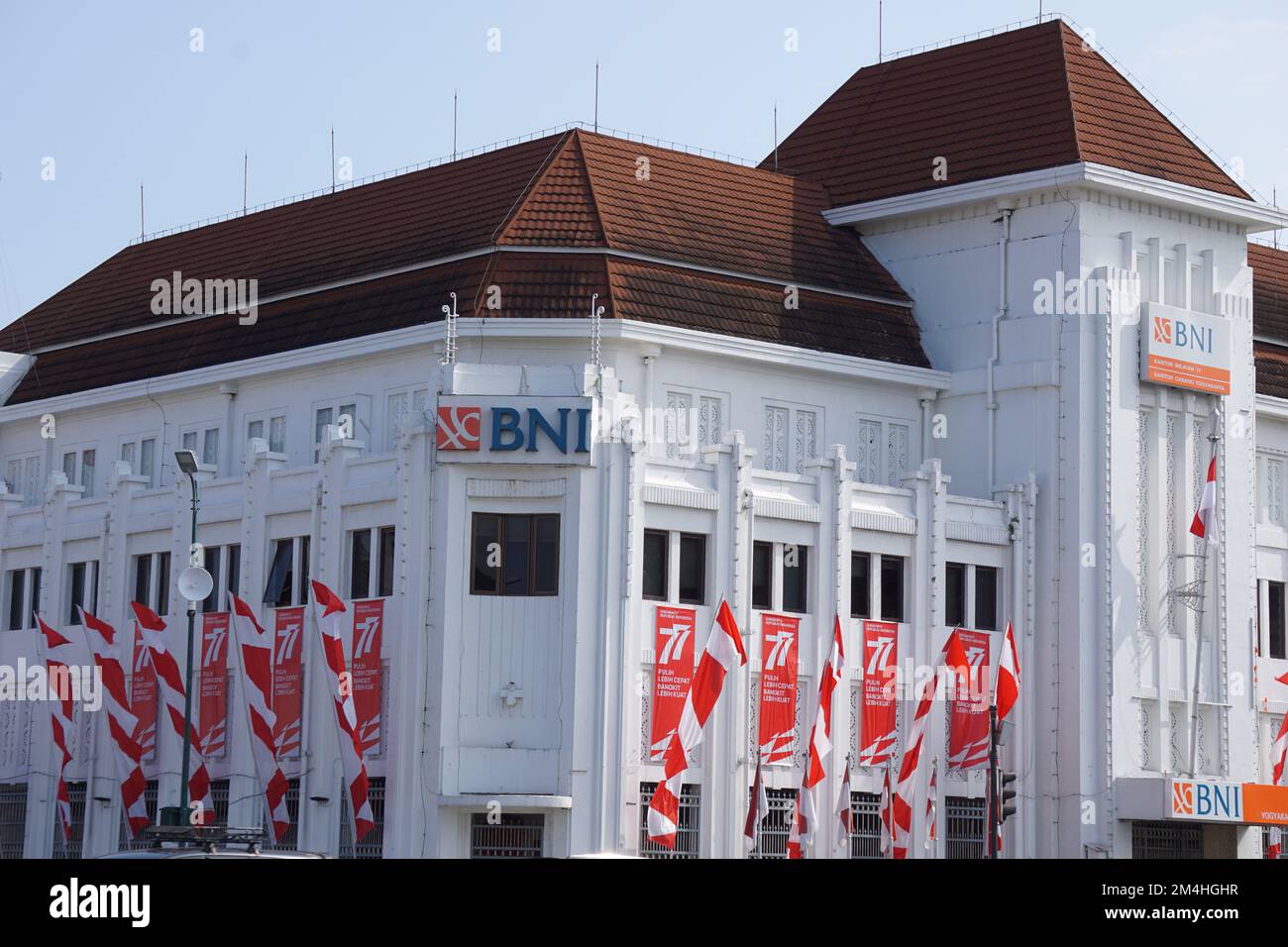 BNI bank buildings in Yogyakarta. BNI bank is one of the Indonesian ...