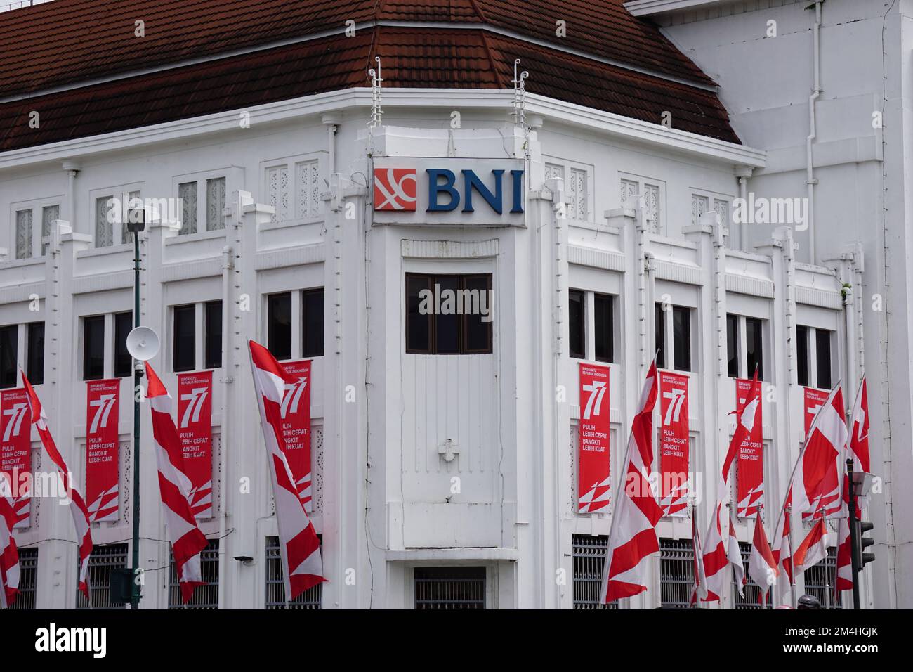 BNI bank buildings in Yogyakarta. BNI bank is one of the Indonesian ...
