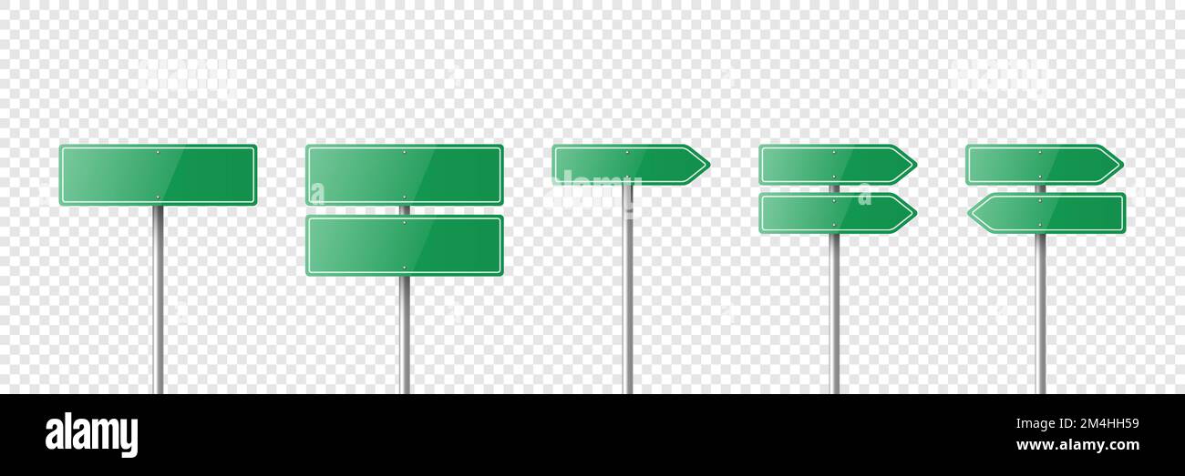 Vector Green Warning, Danger Stop Sign Frame Icon Set Isolated ...