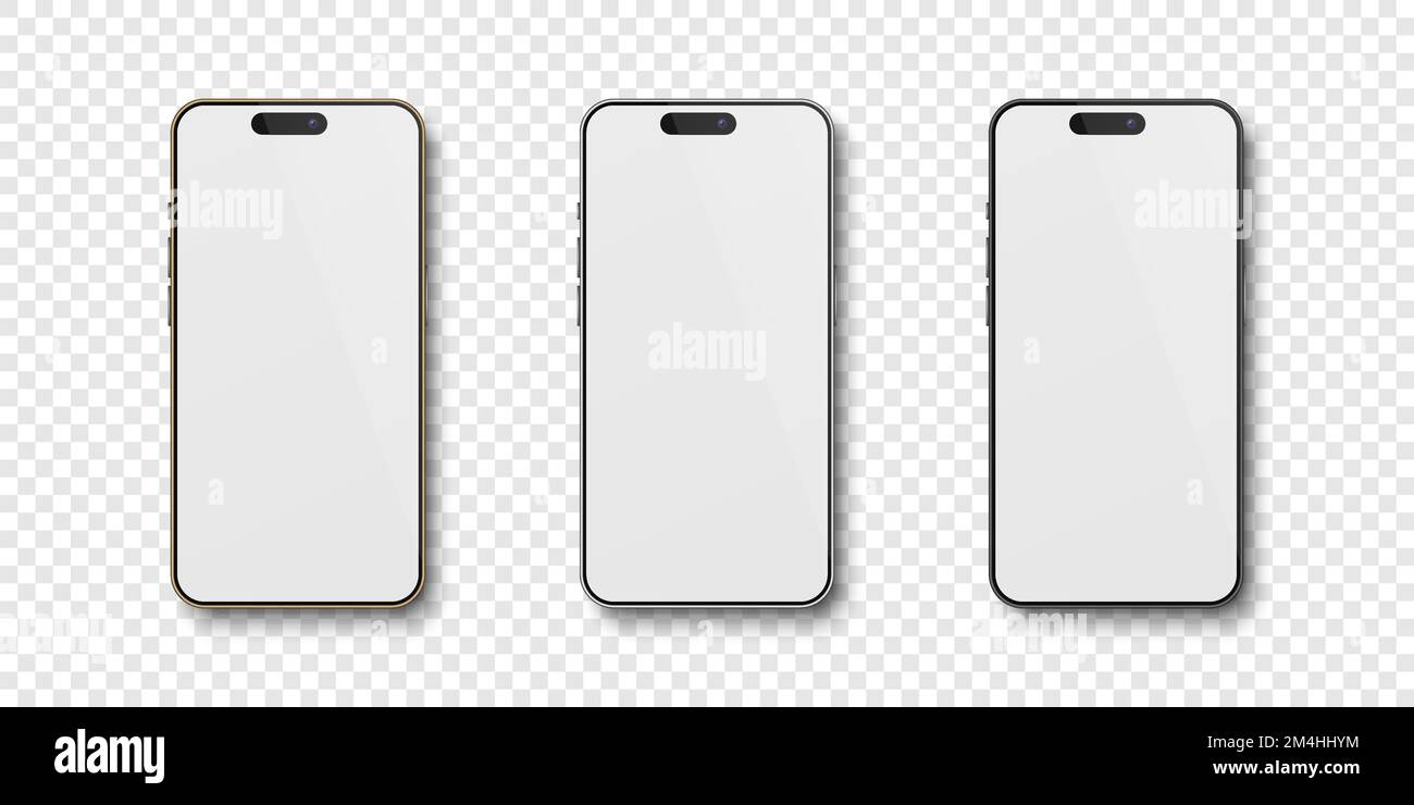 Vector 3d Realistic Golden, Black, Gray Steel Modern Smartphone Design ...