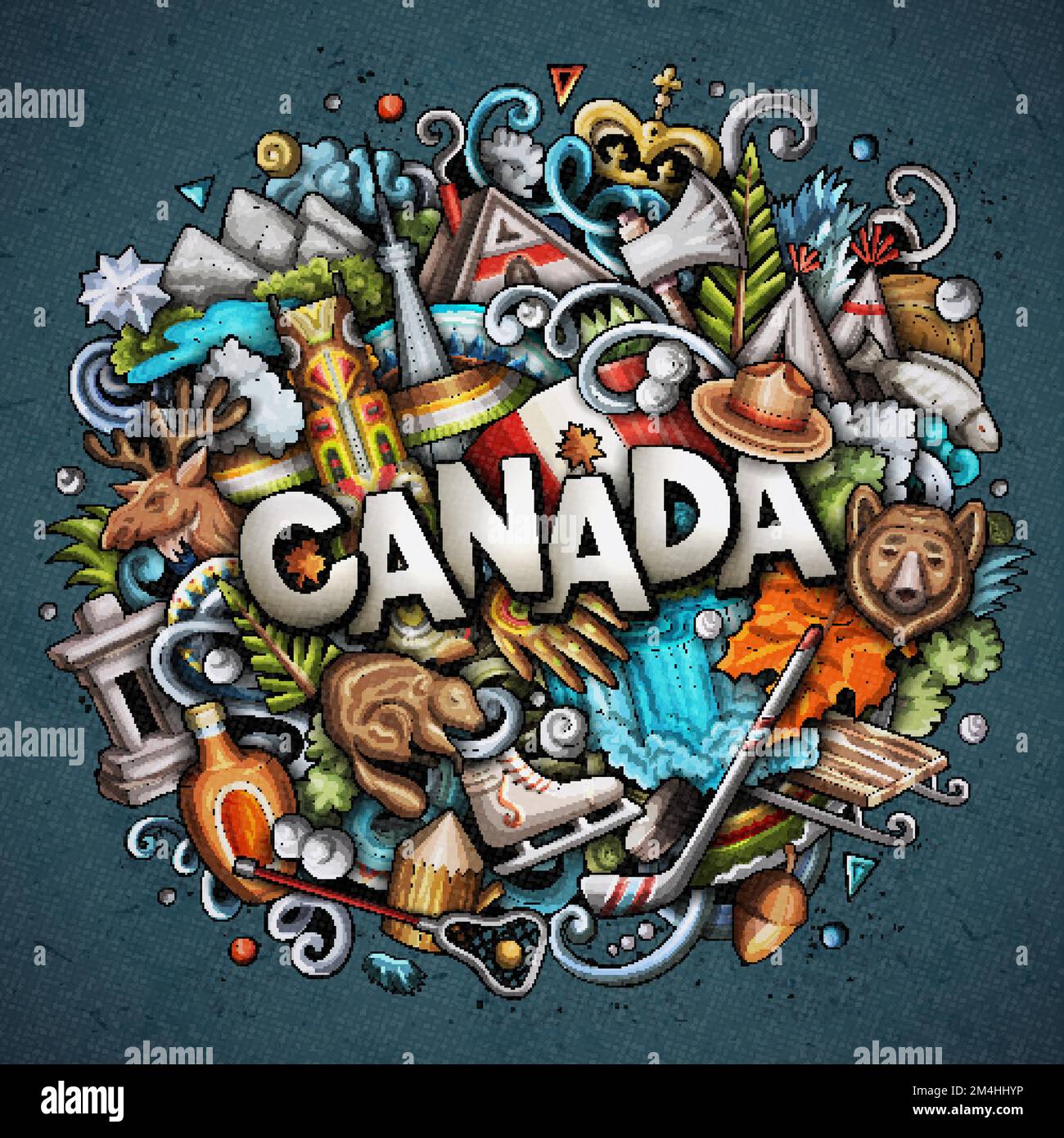 Canada cartoon doodle illustration. Funny design. Creative vector ...