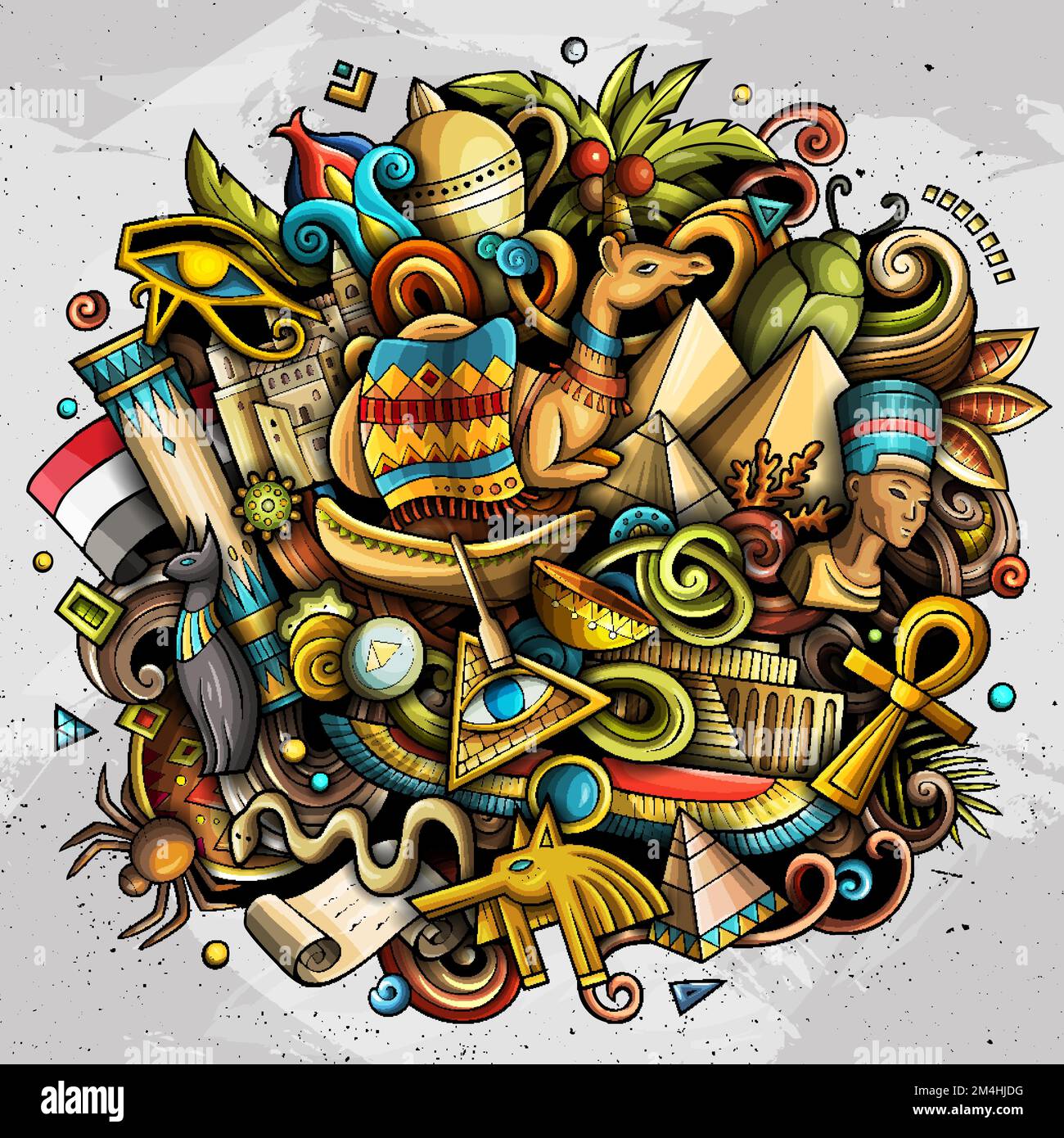 Egypt cartoon doodle illustration. Funny design. Creative vector ...