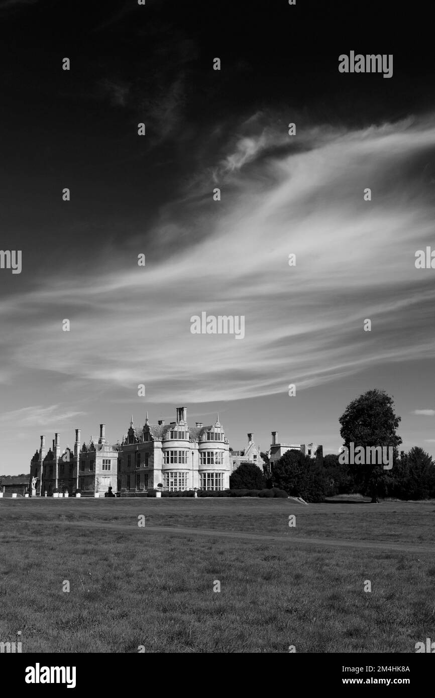 Summer view of Kirby Hall, an Elizabethan country house, near Gretton ...