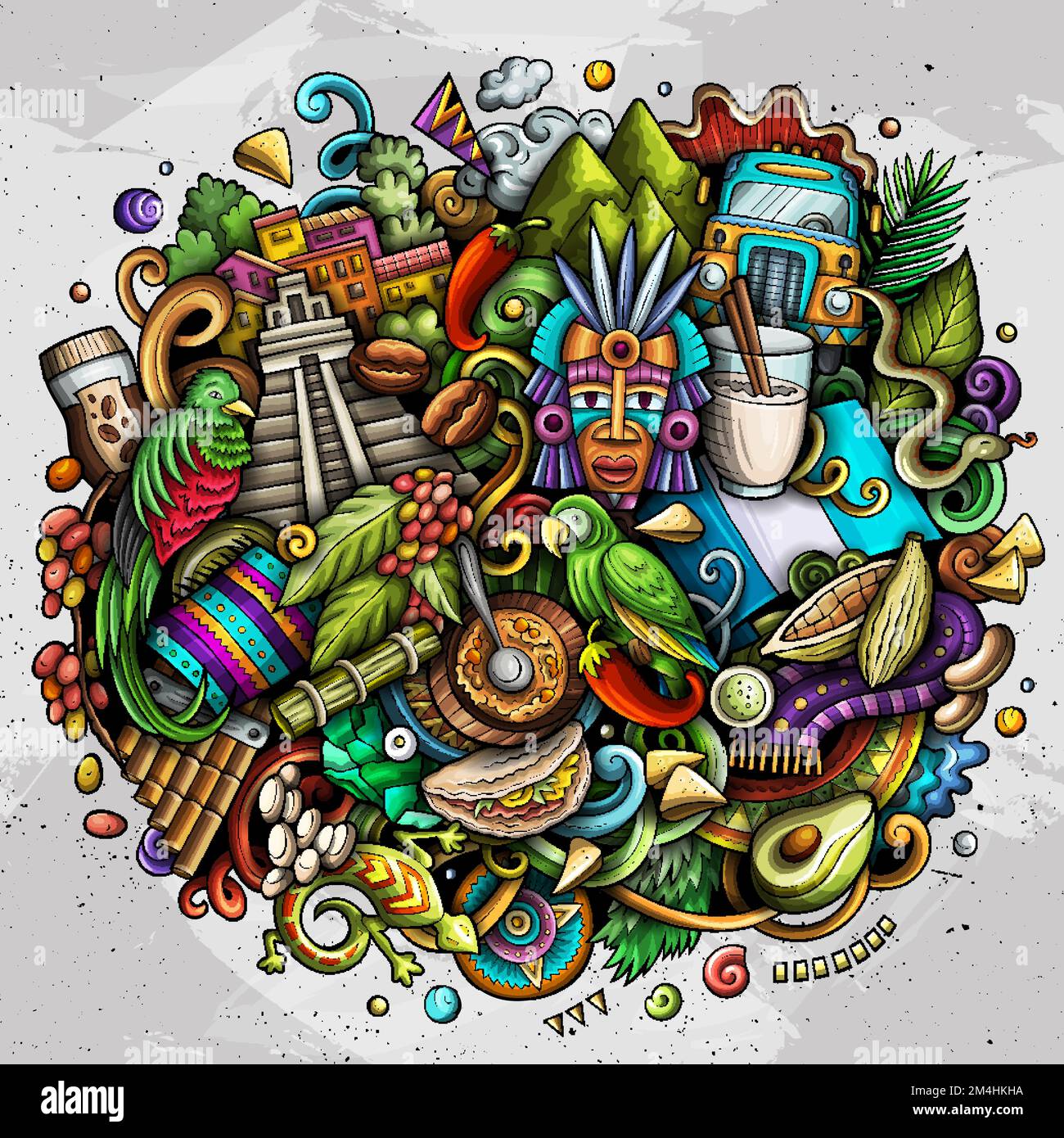 Guatemala cartoon doodle illustration. Funny design. Creative vector ...