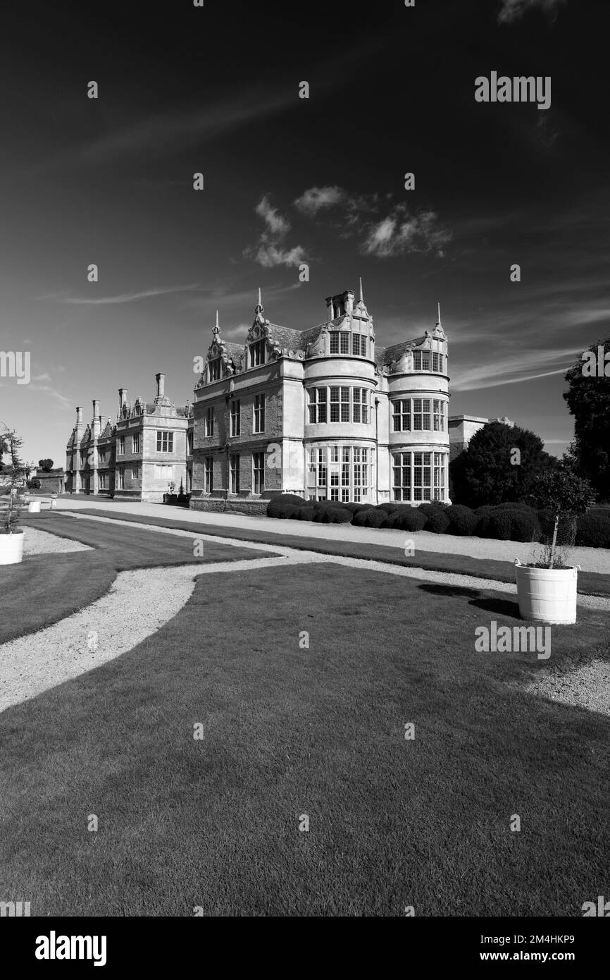 Summer view of Kirby Hall, an Elizabethan country house, near Gretton ...