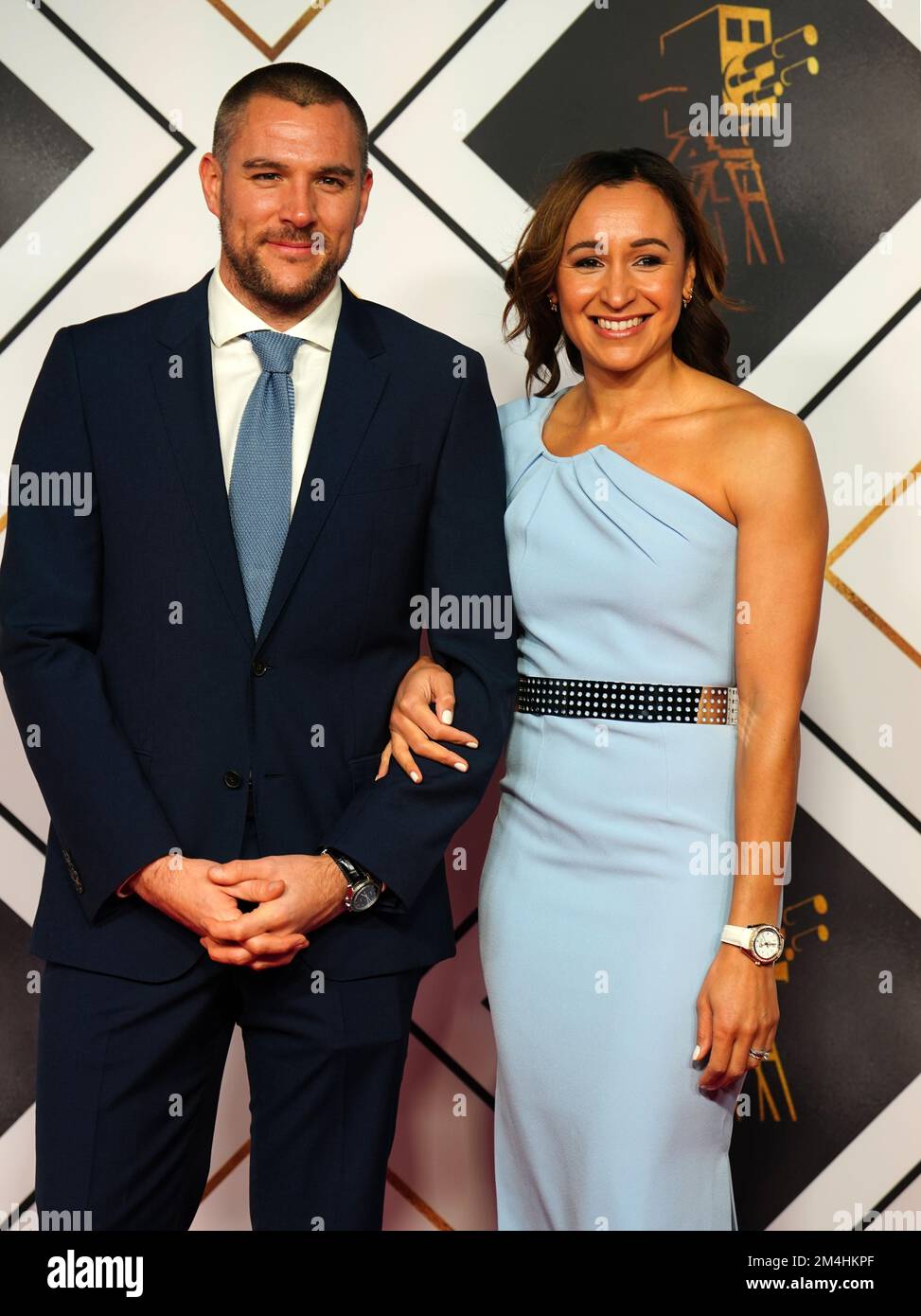Dame Jessica Ennis-Hill and husband Andy Hill pose on the red carpet ...