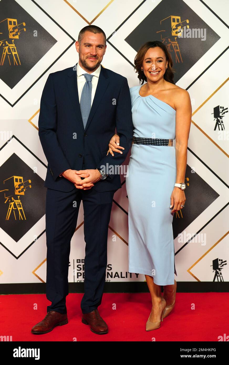 Dame Jessica Ennis-Hill and husband Andy Hill pose on the red carpet ...