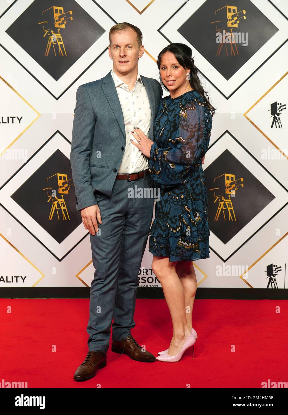 Beth Tweddle and husband Andy Allen pose on the red carpet prior to the BBC Sports Personality ...