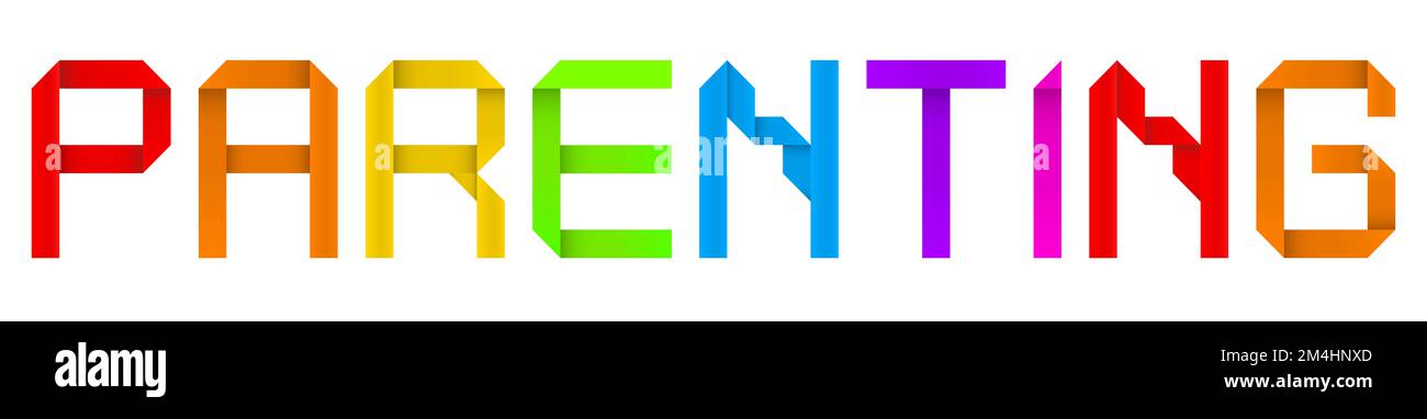 Concept onceptual paper origami font forming the PARENTING word ...