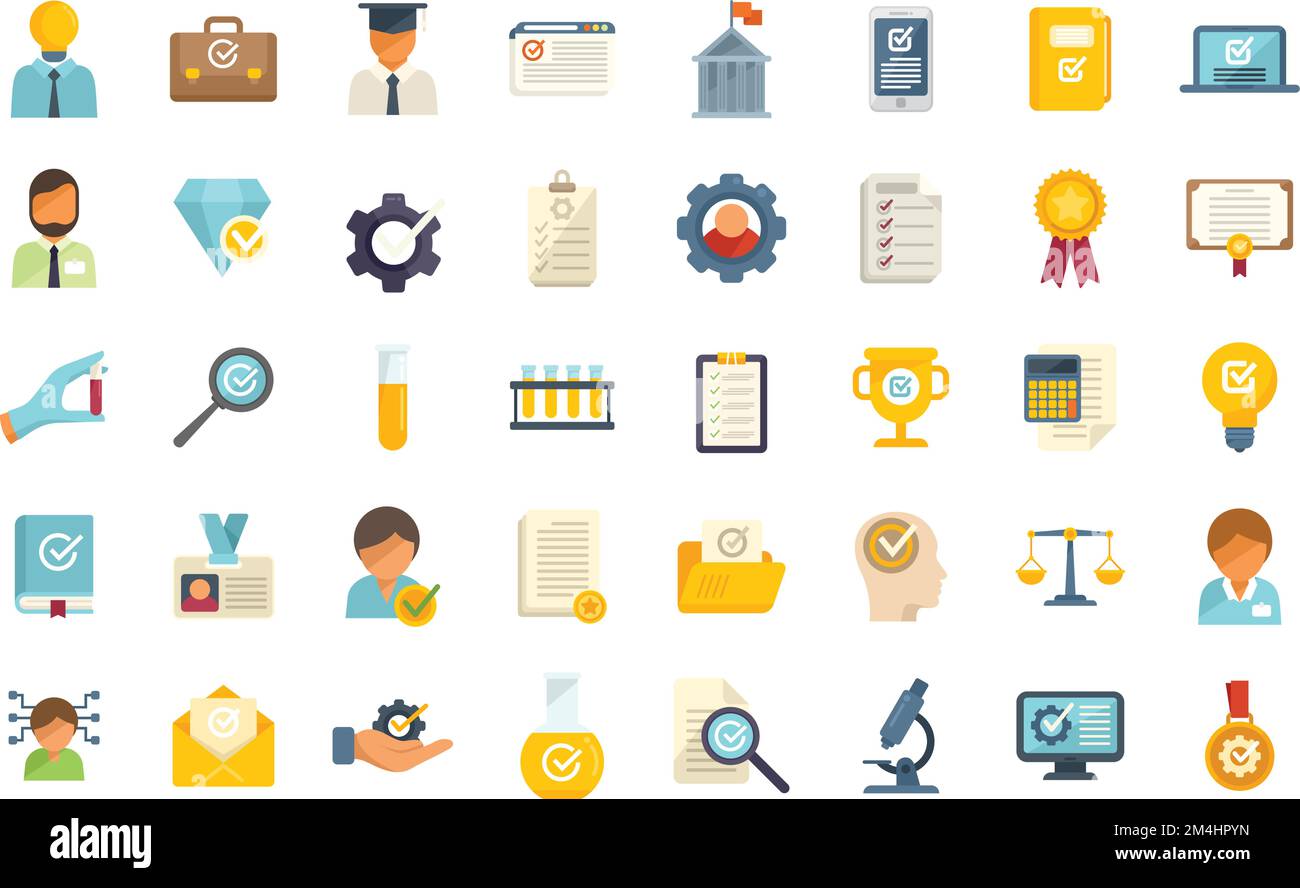 Expertise icons set flat vector. Central manager. Data strategy ...