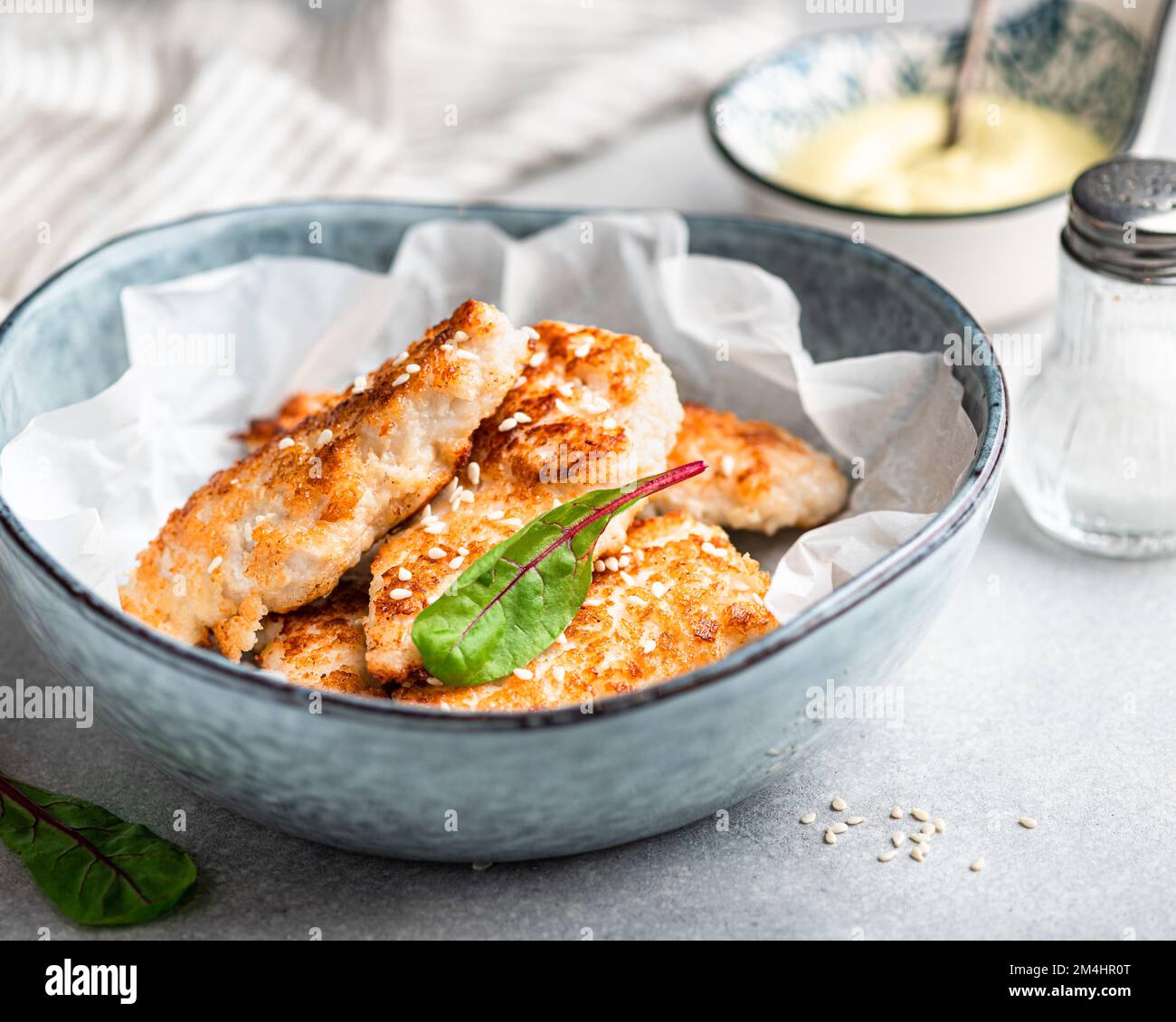 Homemade chicken fillet nuggets Stock Photo - Alamy