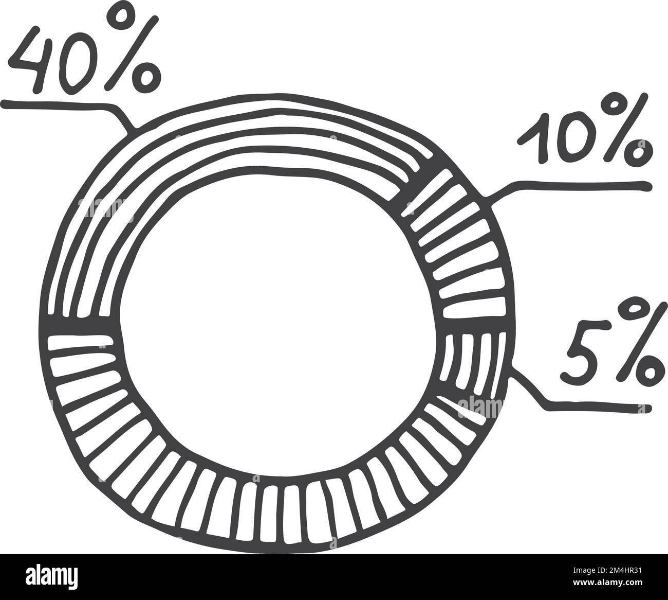 Donut diagram doodle. Round ring chart sketch Stock Vector Image & Art ...