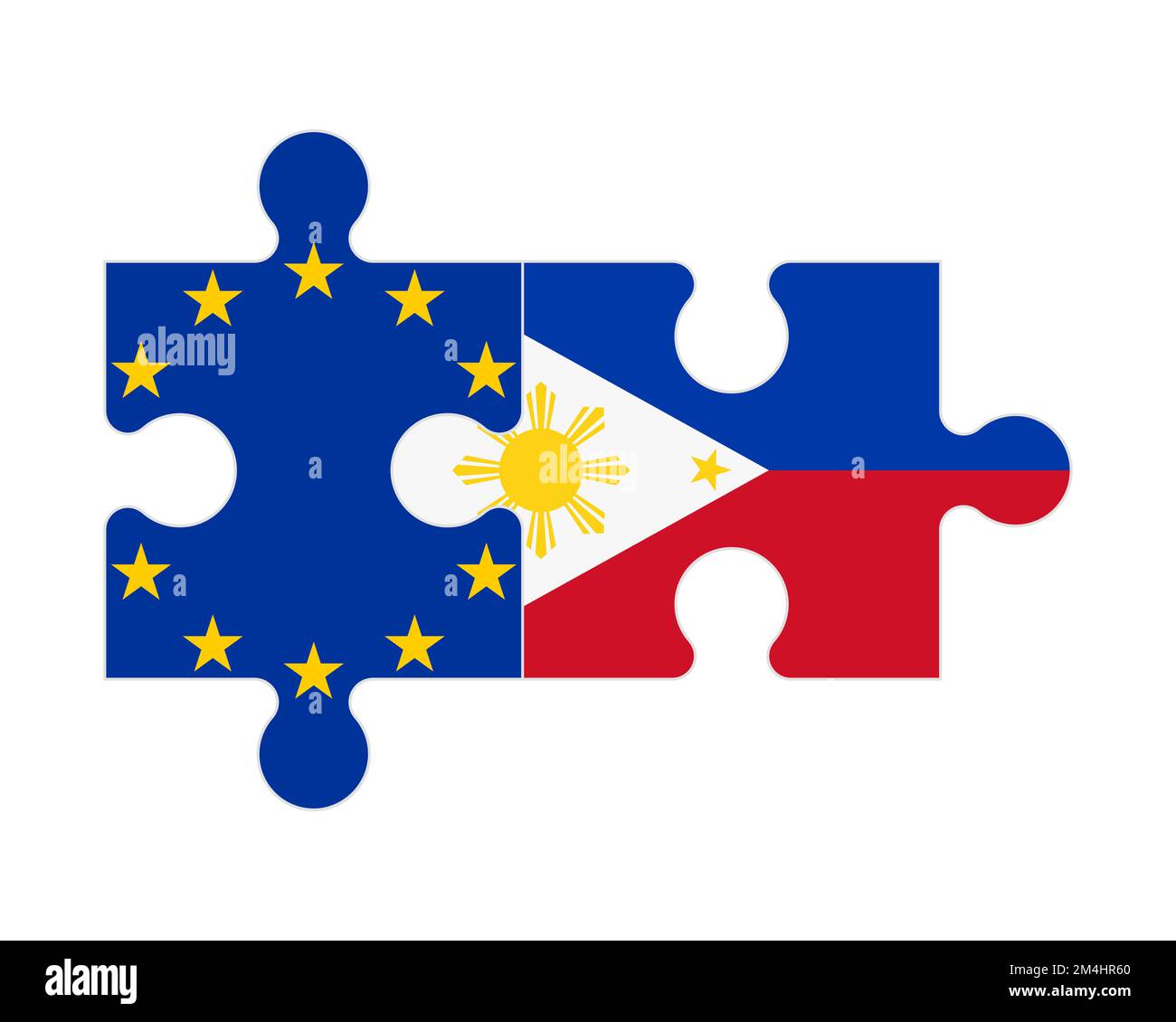 Connected puzzle of flags of European Union and Philippines, vector ...