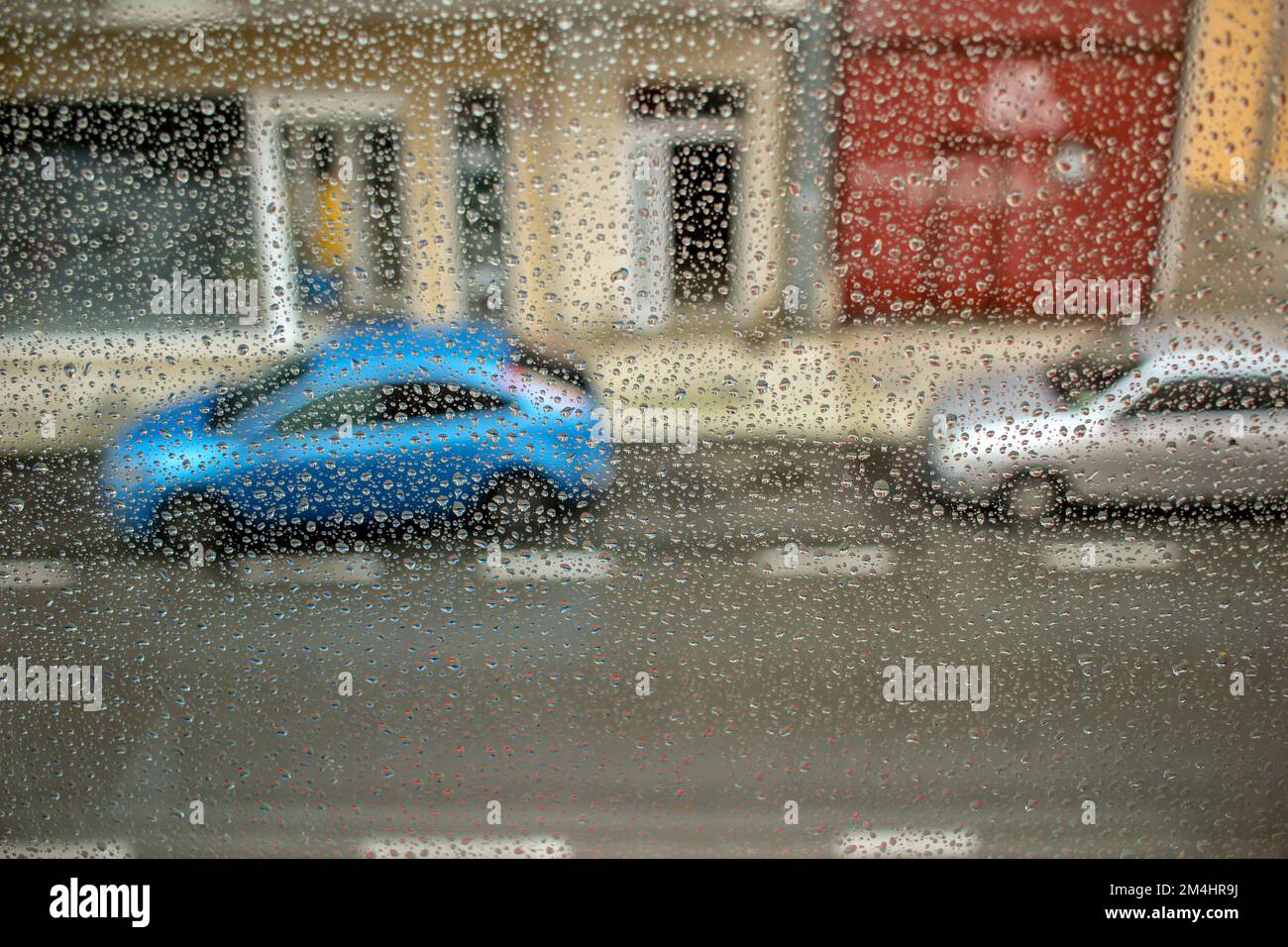 Rainy weather landscape through window hi-res stock photography and ...