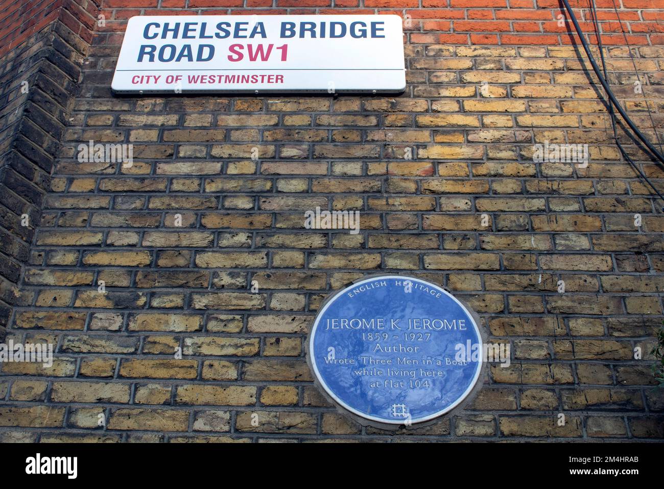 The Jerome K. Jerome Blue Plaque on 104 Chelsea Bridge Road, London SW1 ...