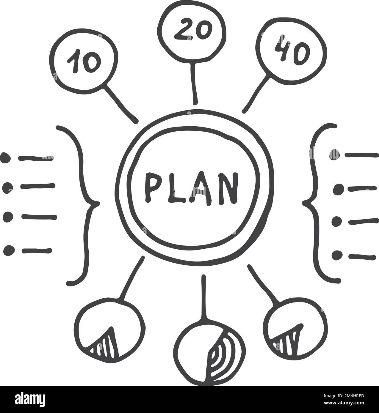 Business plan strategy icon. Management diagram doodle Stock Vector ...