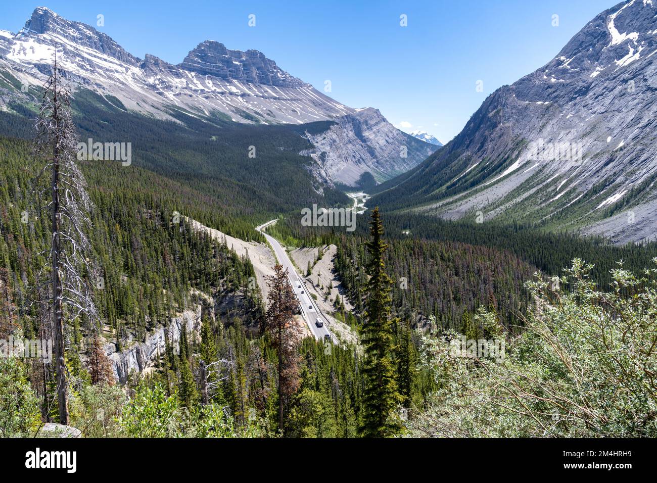 Scenic overlook known as The Bend along the Icefields Parkway from ...