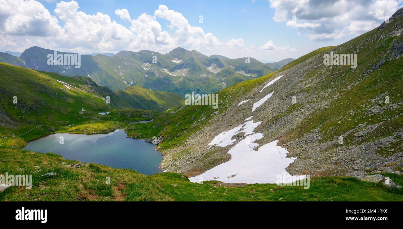 high altitude mountain lake. beautiful nature landscape of romania ...