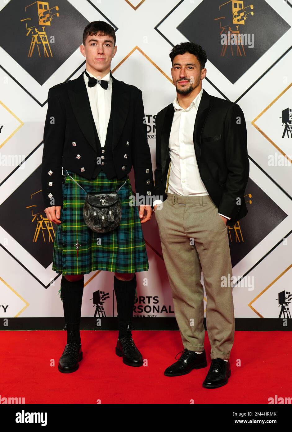 Finlay Allan (left) and Ashley McKenzie pose on the red carpet prior to ...