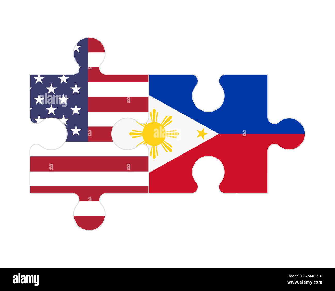 Connected puzzle of flags of US and Philippines, vector Stock Vector ...