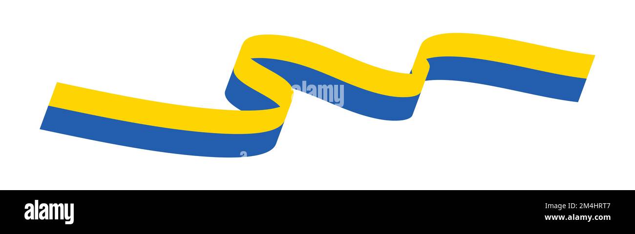 Ribbon in the colors of the Ukrainian flag, vector Stock Vector Image ...