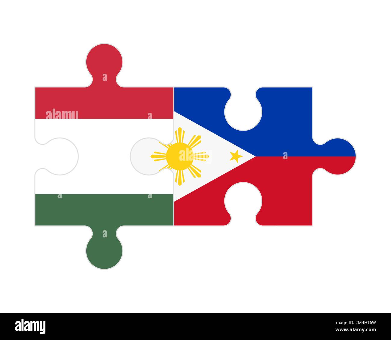 Connected puzzle of flags of Hungary and Philippines, vector Stock ...