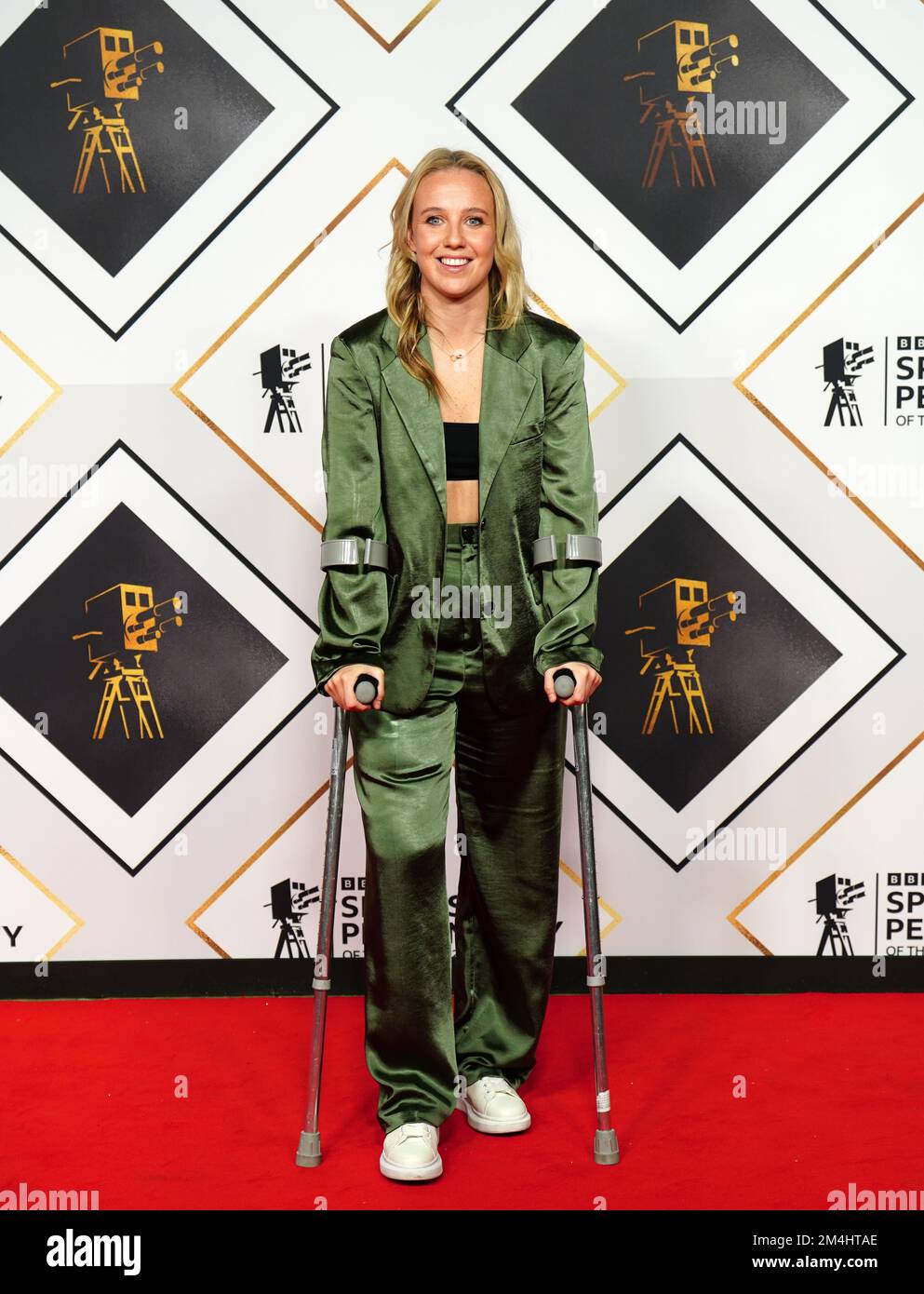 Beth Mead poses on the red carpet prior to the BBC Sports Personality ...