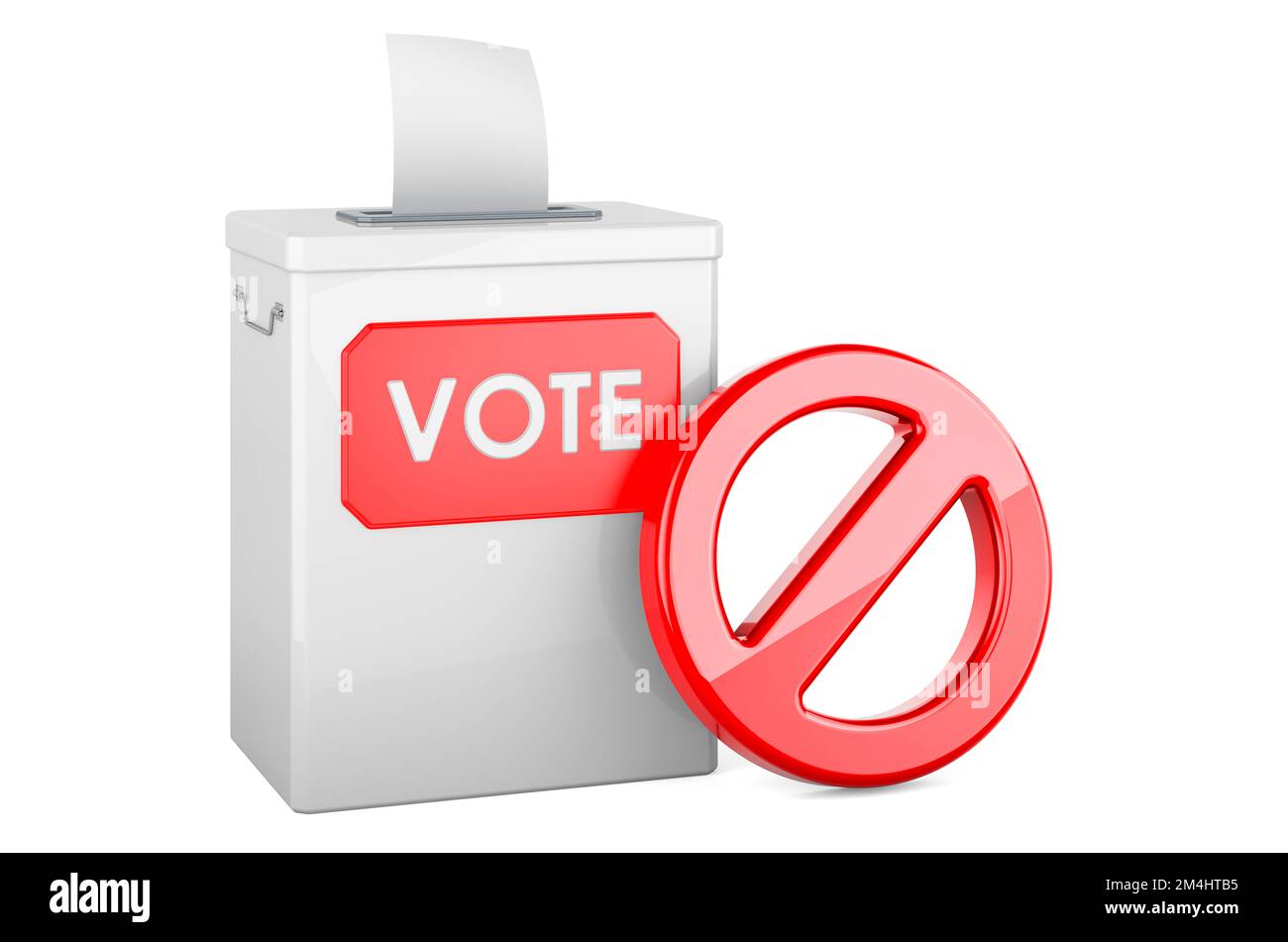 Ballot box with forbidden sign. Prohibition of elections or voting ...