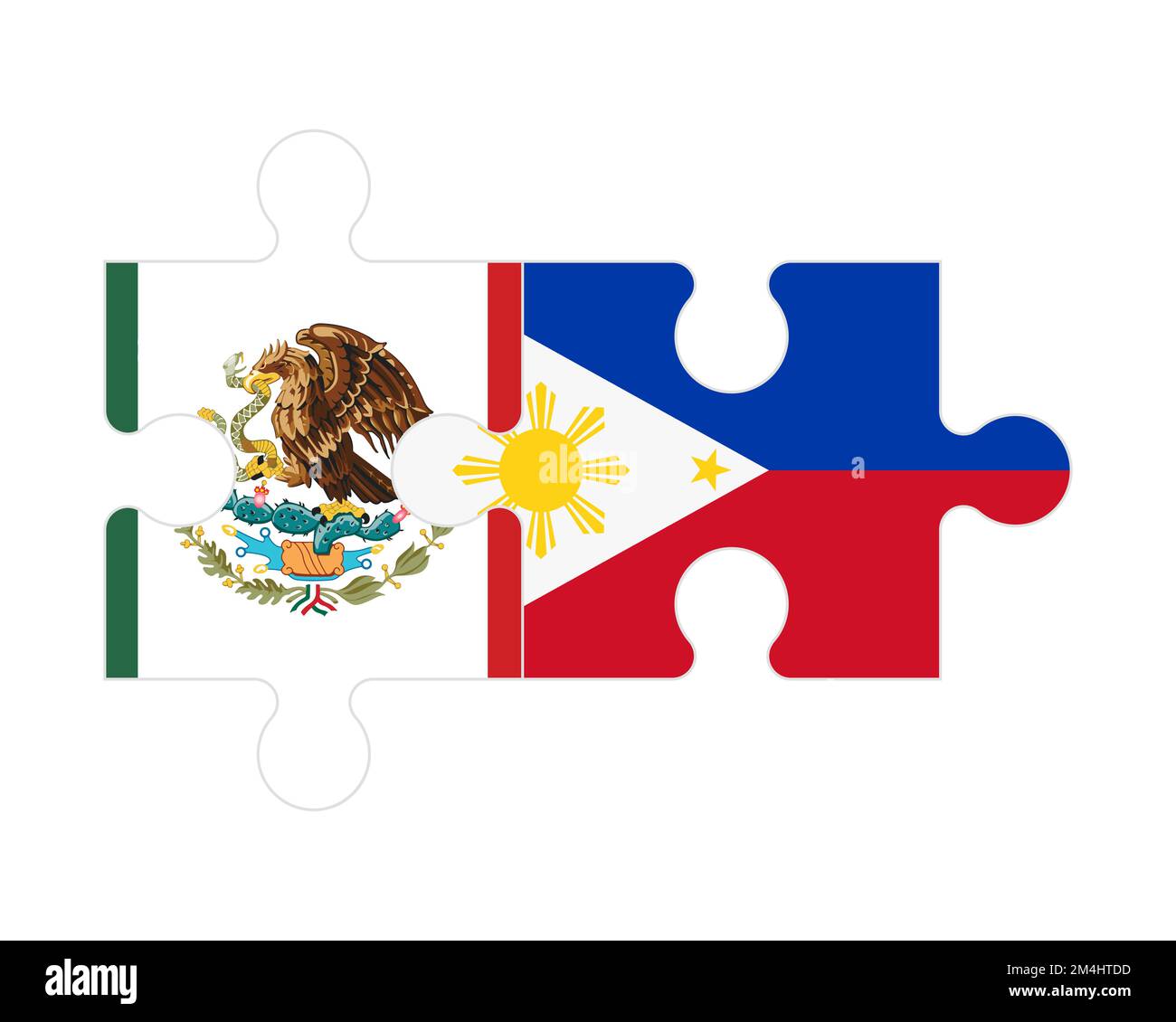 Connected puzzle of flags of Mexico and Philippines, vector Stock ...