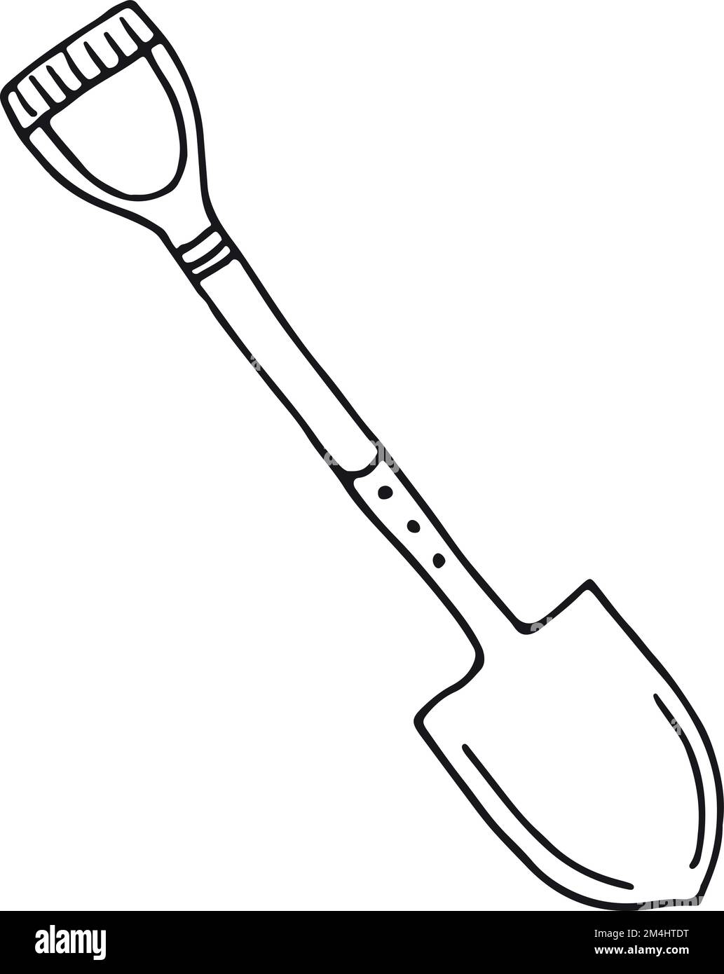 Spade drawing. Digging tool icon. Shovel doodle Stock Vector Image ...