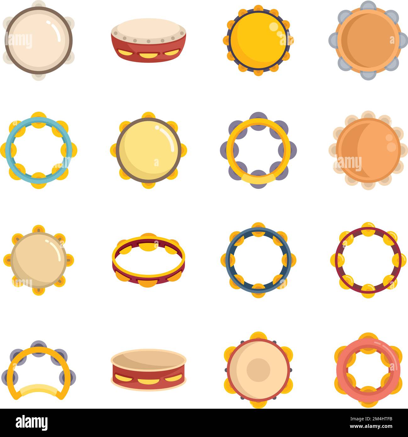 Tambourine icons set flat vector. Carnival samba. Music brazil isolated Stock Vector Image & Art ...