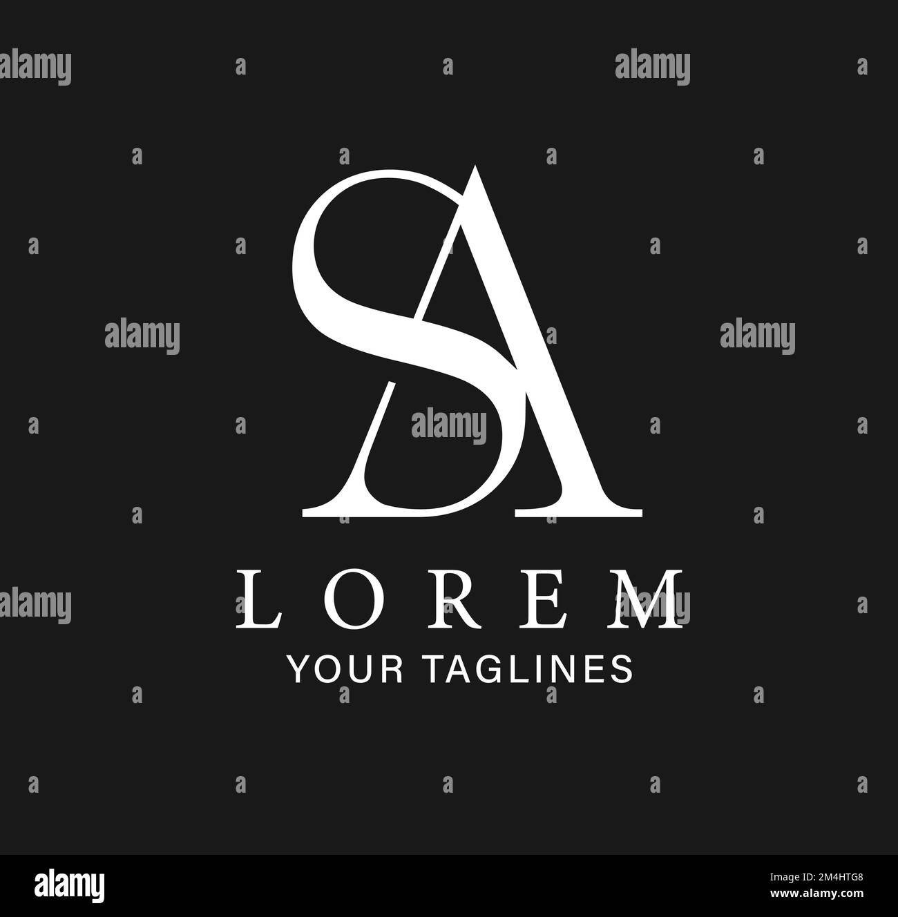 A company logo design. A and S letters on a dark background Stock ...