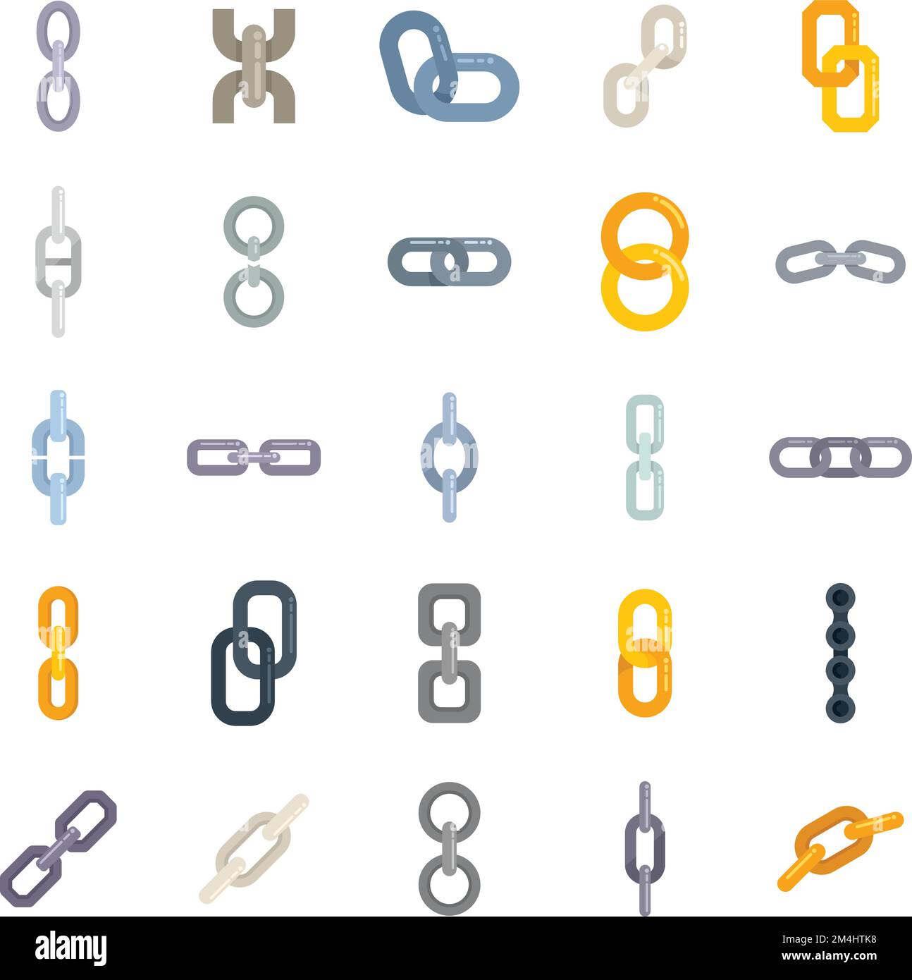 Chain link icons set flat vector. Bike link. Bicycle element isolated ...